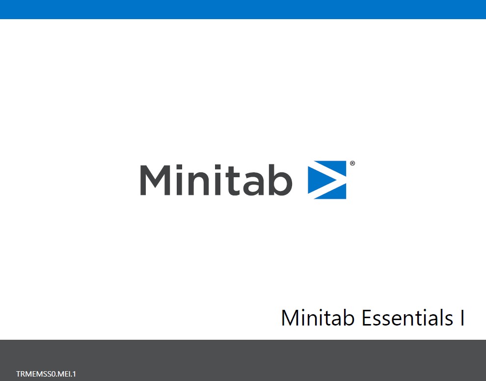 Training Course – Essentials - Solution Center : Minitab Authorized Partner